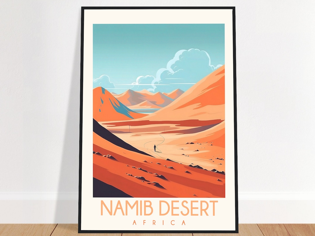 Namib Desert Travel Poster Africa Namibia Vintage Wall Art Home Decor ...