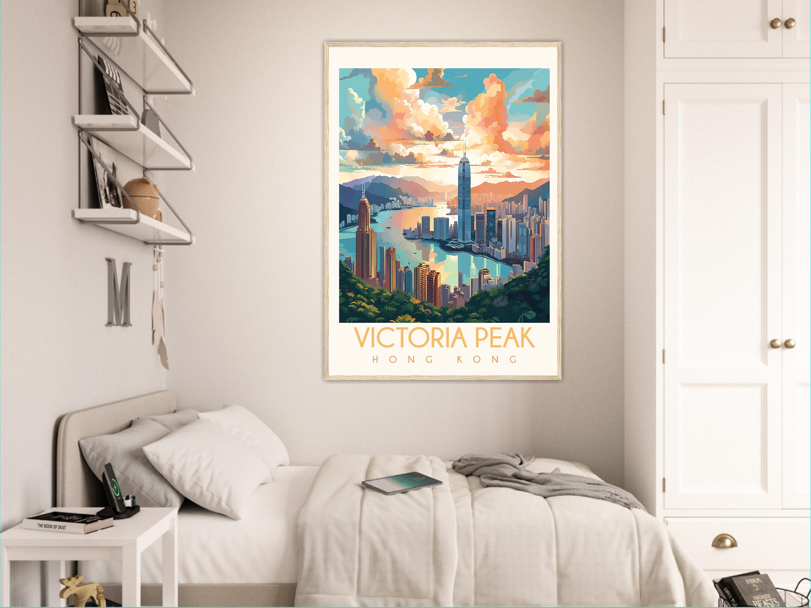 Victoria Peak Travel Poster Hongkong Vintage Asia Wall Art - Etsy