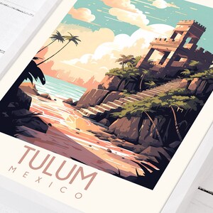 Tulum Travel Poster Mexico Vintage Wall Art Home Decor Art Print ...