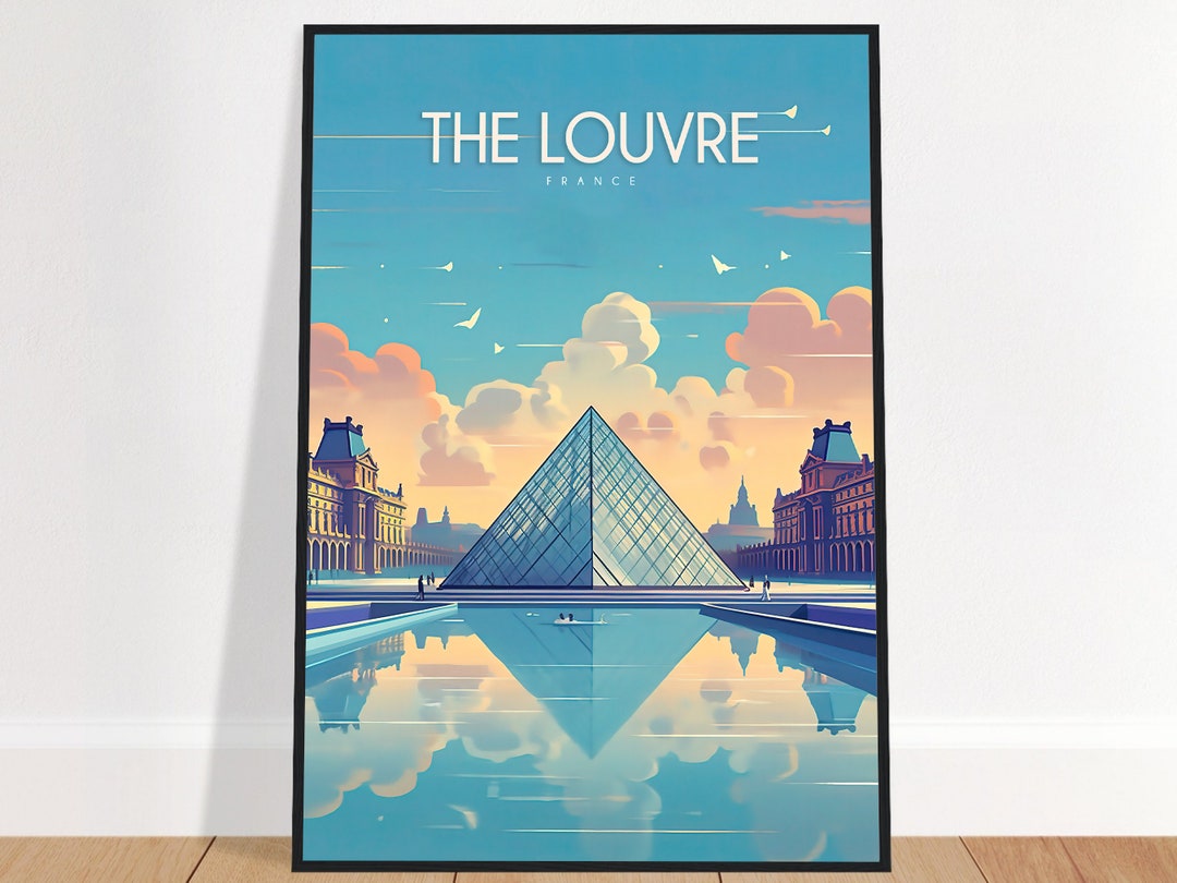 The Louvre Travel Poster Paris France Europe Vintage Wall Art Home ...