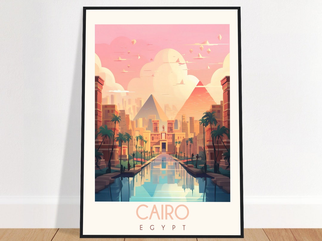 Cairo Travel Poster Egypt Vintage Africa Wall Art Home Decor Art Print ...