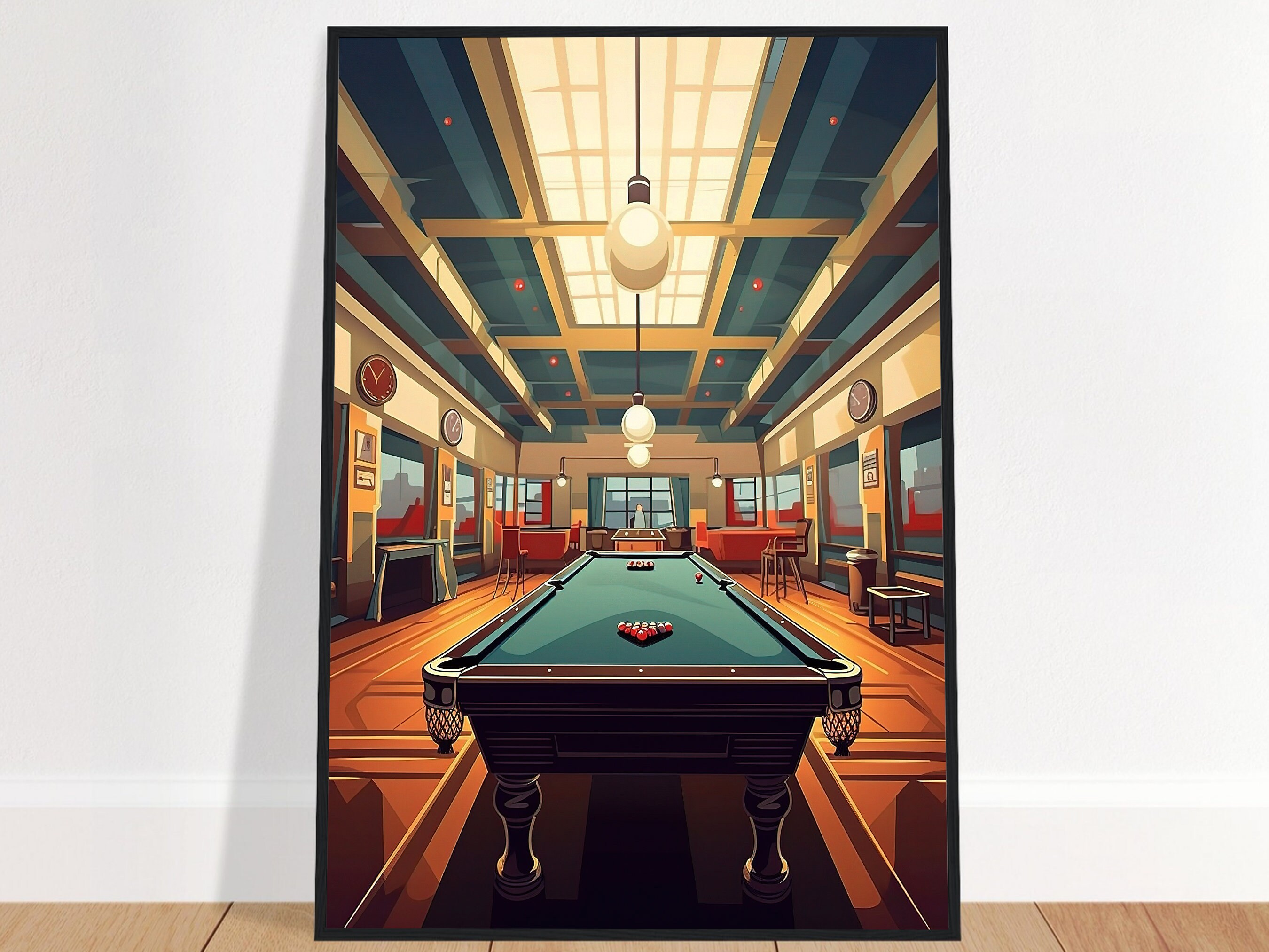 Pool Table Poster Billiards Vintage Game Wall Art Home Decor Art Print ...