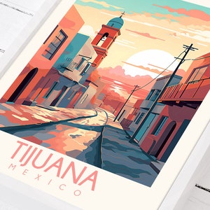 Tijuana Travel Poster Mexican Vintage Wall Art Home Decor Art Print ...