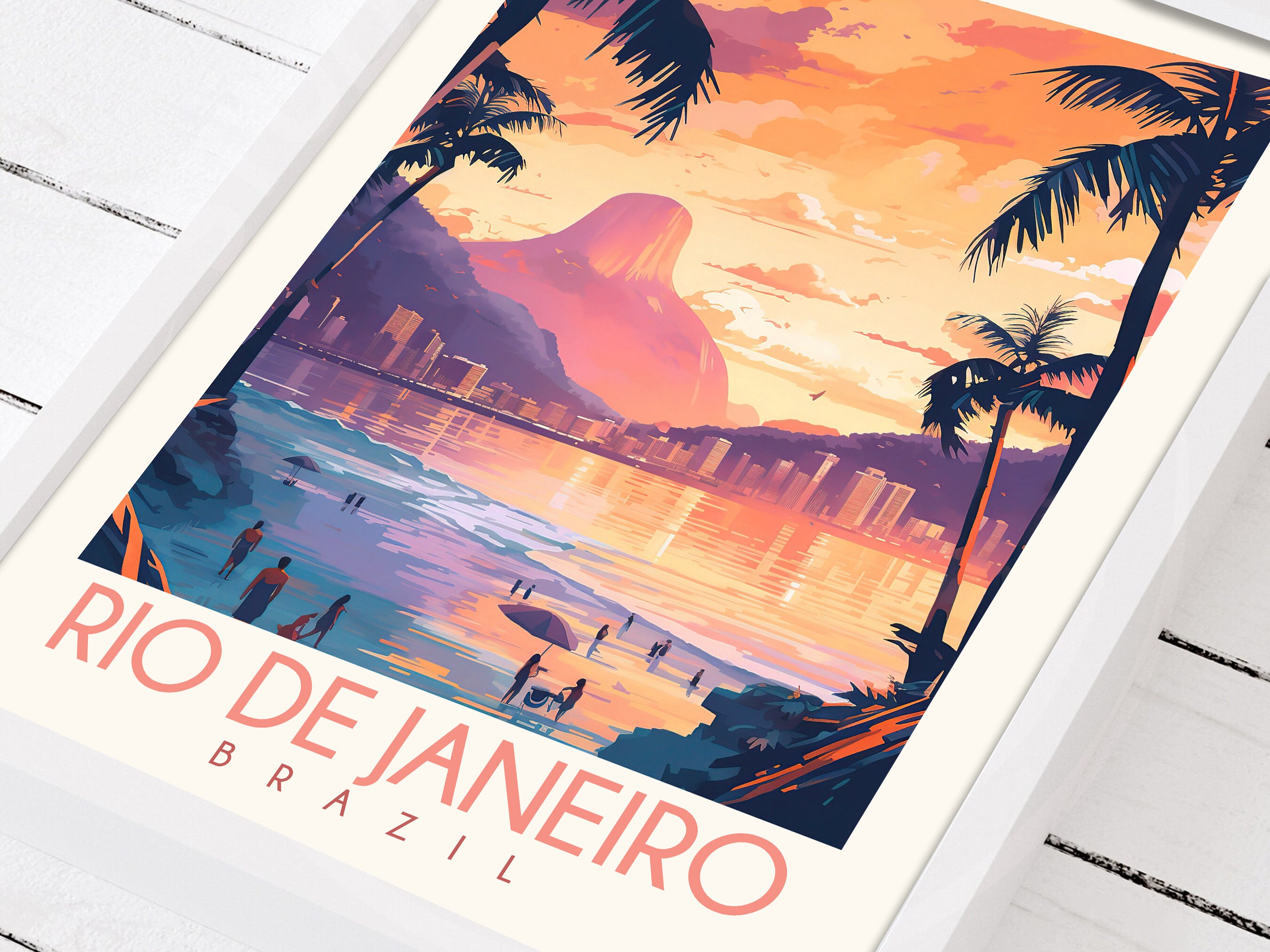 Rio De Janeiro Travel Poster Brazil Vintage South America Wall Art Home ...