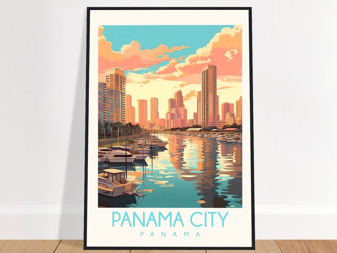 Panama City Travel Poster Panama Vintage Central America Wall Art Home ...