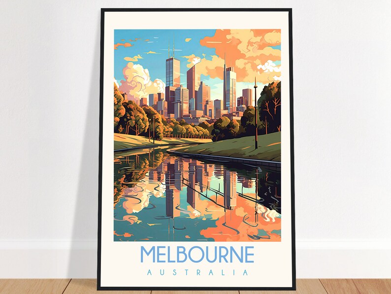 Melbourne Travel Poster Victoria Australia Vintage Wall Art Home Decor ...