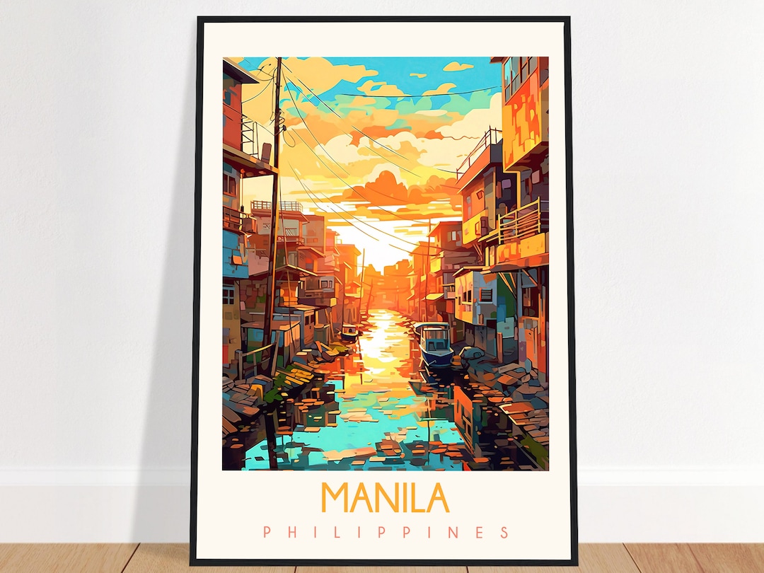 Manila Travel Poster Philippines Vintage South East Asia Wall Art Home ...