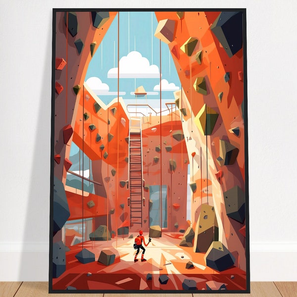 Kids Rock Climbing Art Print - Etsy