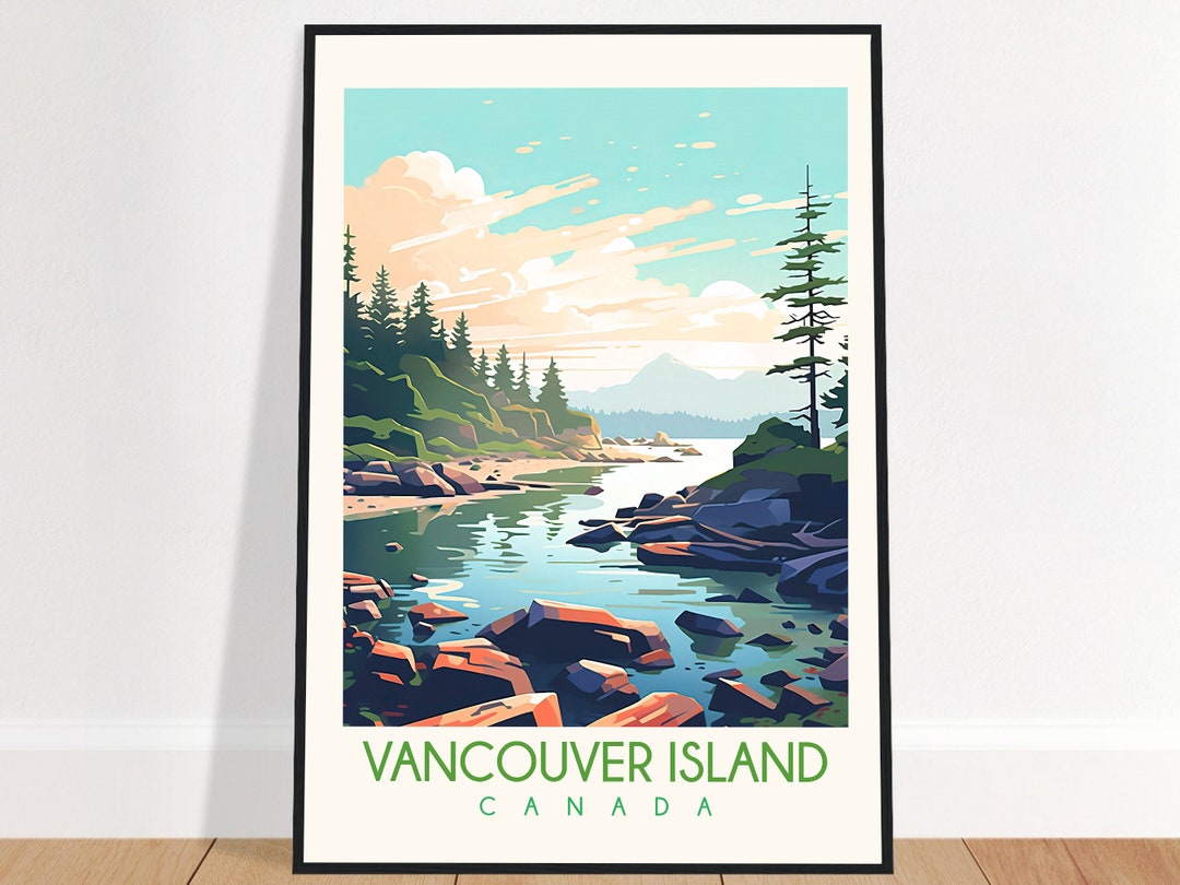 Vancouver Island Travel Poster British Columbia Vintage Canada Wall Art ...