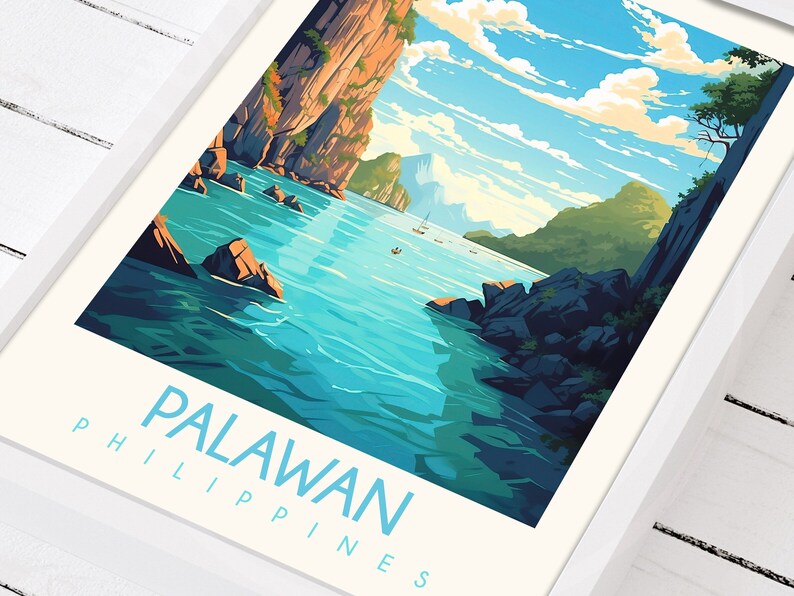 Palawan Travel Poster Philippines South East Asia Vintage Beach Wall ...