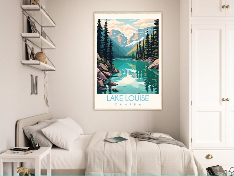 Lake Louise Travel Poster Banff National Park Vintage Alberta - Etsy