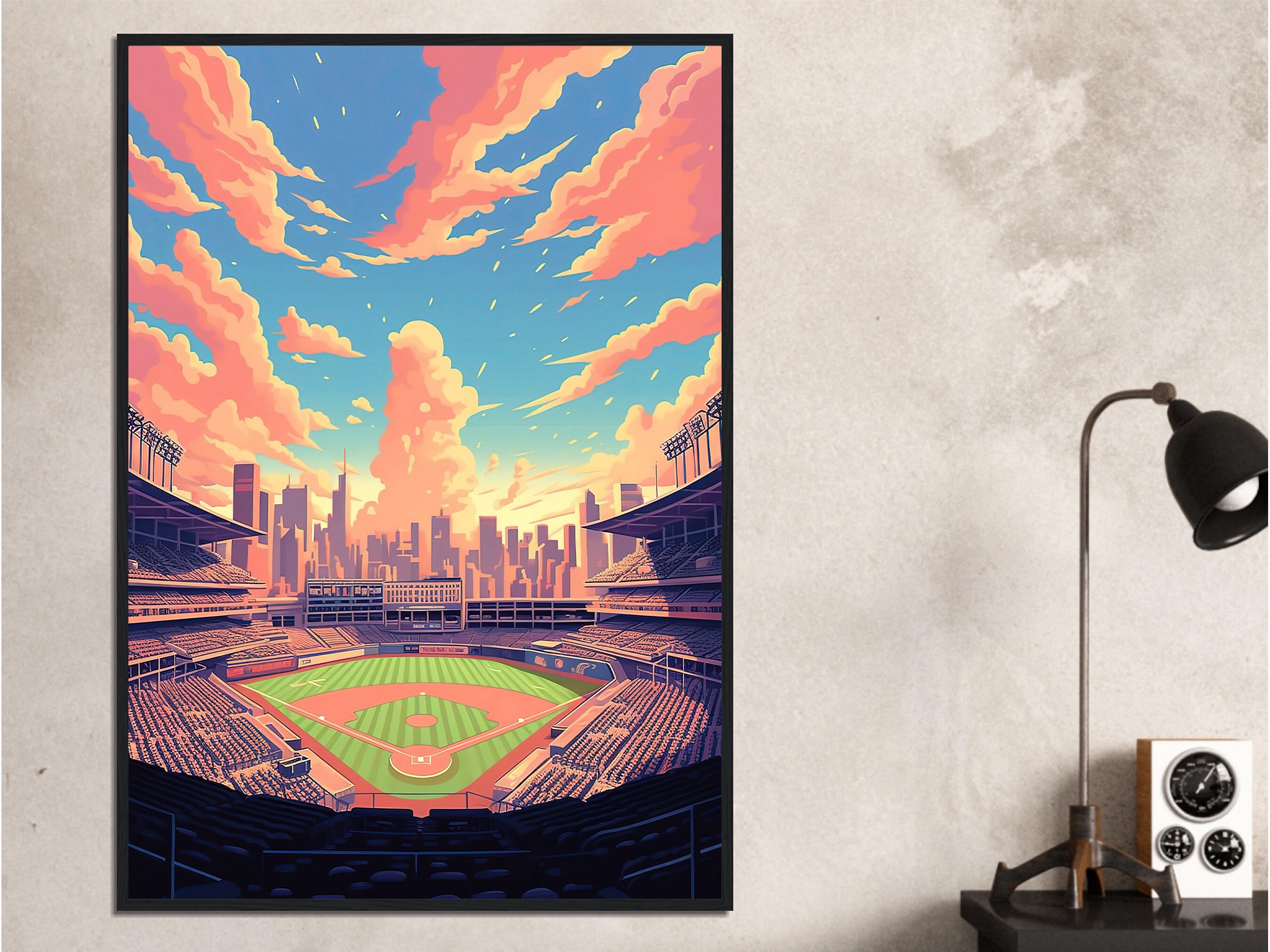 Baseball Stadium Poster Sports City Vintage Wall Art Home - Etsy