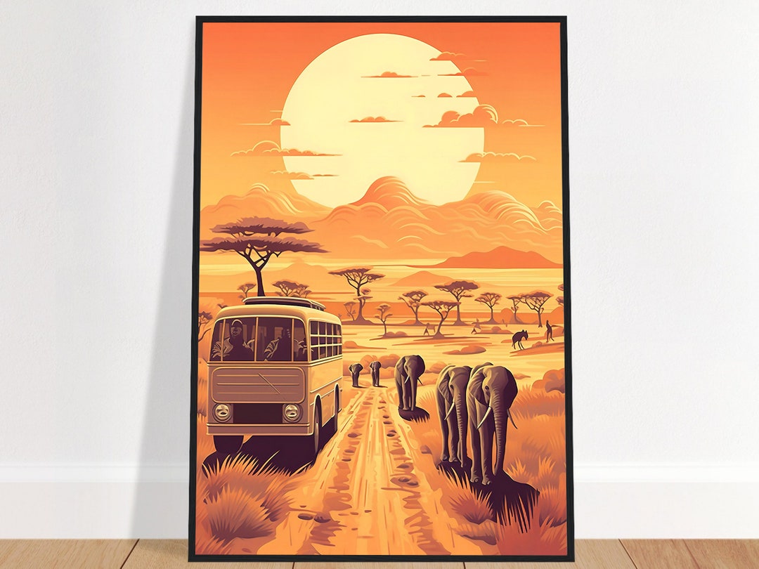 African Safari Travel Poster Tanzania Vintage Wall Art Home Decor Art ...