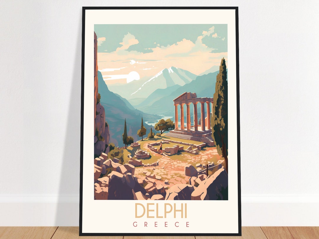 Delphi Travel Poster Greece Vintage Europe Wall Art Home Decor Art Print Bedroom Gift Framed - Etsy