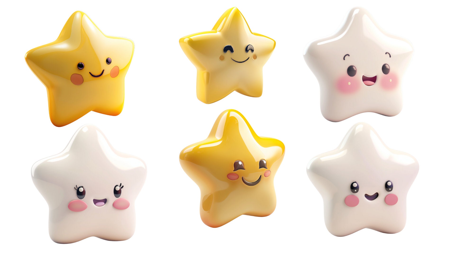 Cute Happy Stars Clip Art, Amazing Gleeful Stars, for Any Design Need ...