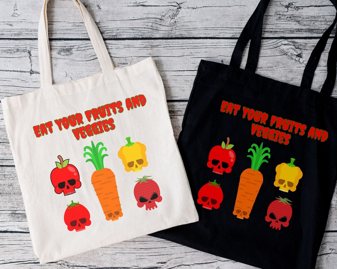 Reusable Grocery Tote Bag, Eat Your Fruits and Veggies Tote Bag, Gift ...