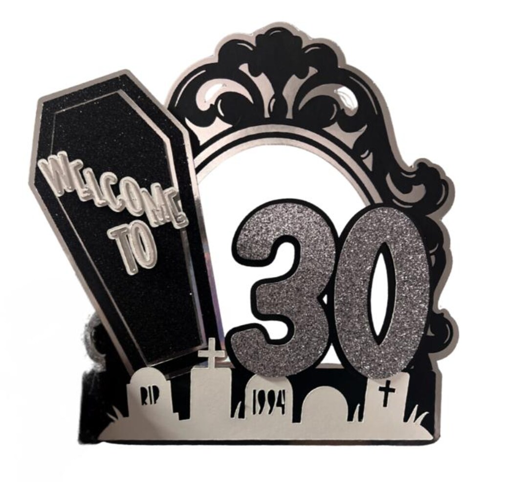 RIP Twenties Cake Topper • Gothic 30th Birthday Party Decoration - Etsy