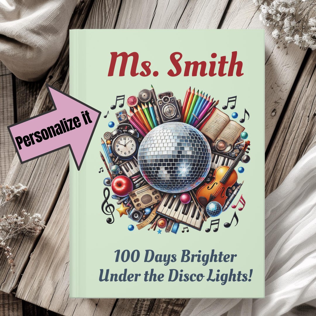 Personalized 100 Days of School Disco Themed Teacher Journal Custom ...