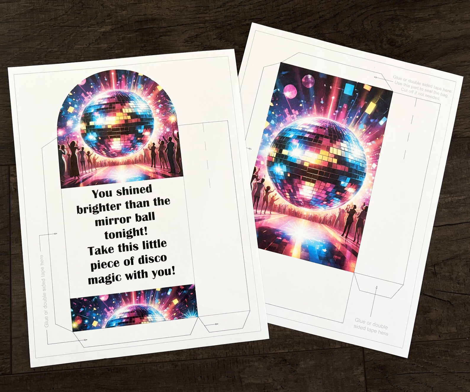 DISCO PARTY Favor Box EDITABLE Text Colorful Retro Customizable Party ...