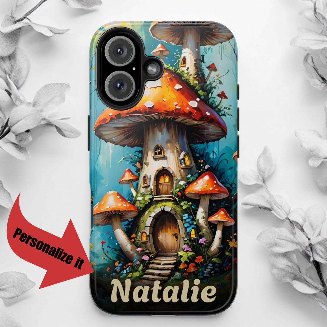 Personalized Enchanted Mushroom Village Phone Case Custom Mystical ...