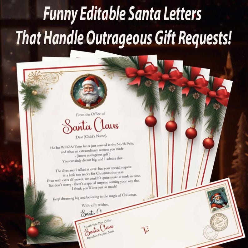Editable Letter From Santa Template Funny Printable Letters Explaining ...