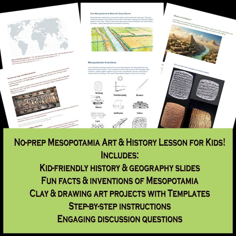 Mesopotamia Art Project for Kids | Ancient History Lesson (PDF) - Etsy