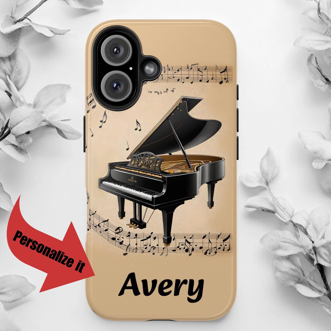 Custom Grand Piano Phone Case: Musical Notes Design - Etsy