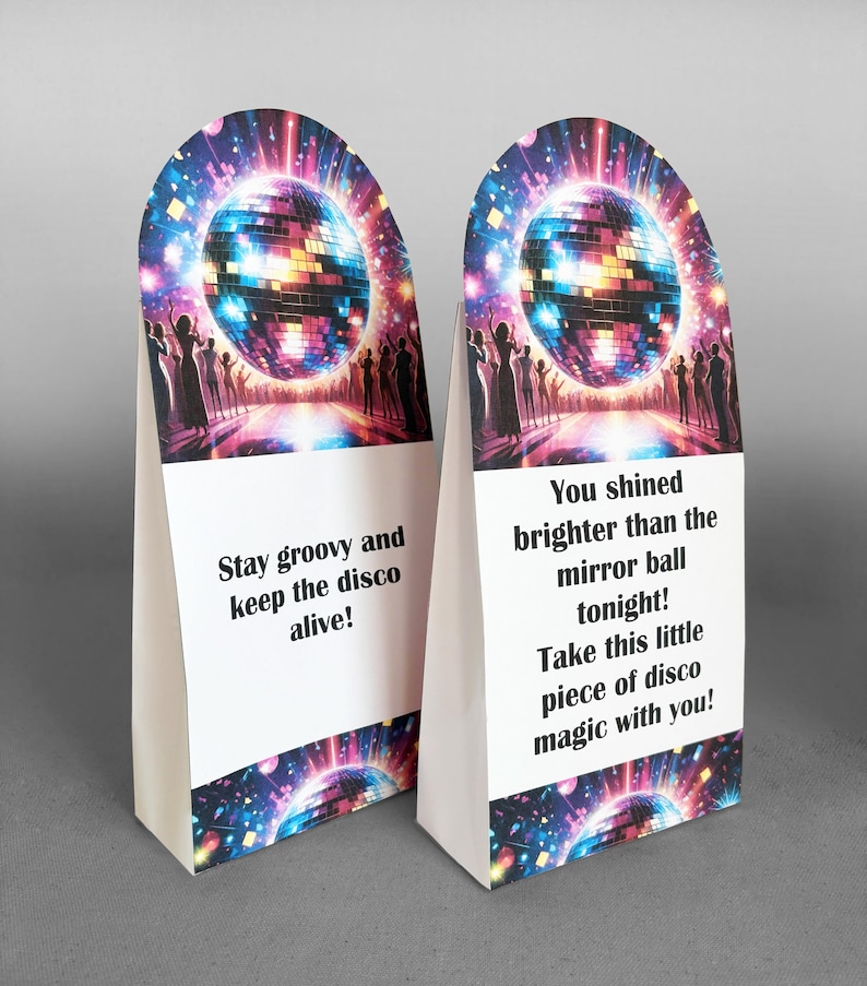 DISCO PARTY Favor Box EDITABLE Text Colorful Retro Customizable Party ...