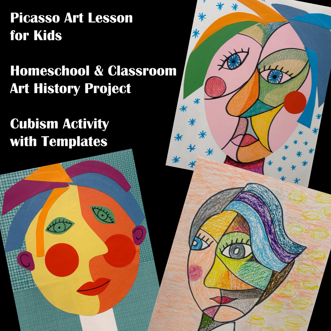 Picasso Art Lesson for Kids: Cubism Projects & Templates (PDF Download ...