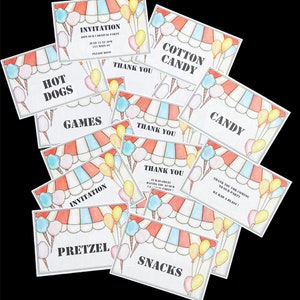 Editable Carnival Party Cards - Etsy