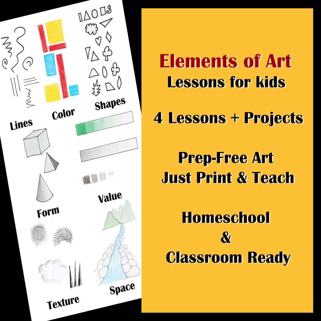 Elements of Art Lesson Bundle: Projects, Templates, and Famous Artwork ...