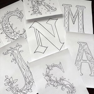 Medieval Illuminated Letters Art Lesson: Printable Alphabet Templates ...