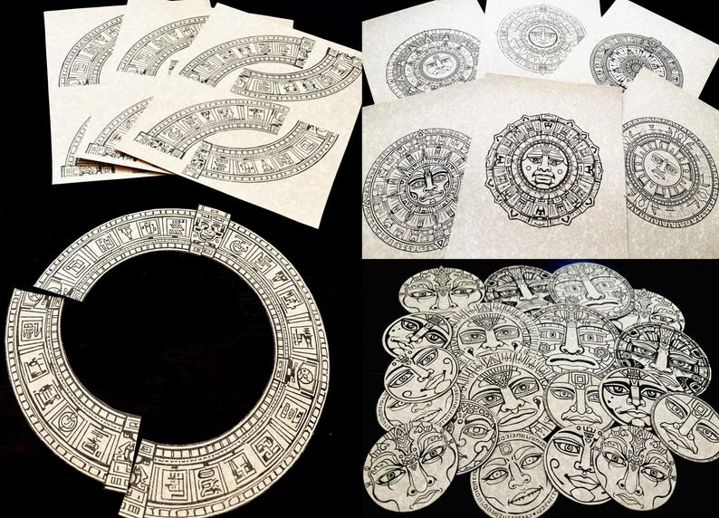 Aztec Art History Lesson for Kids Sun Stone Inspired Project With 22 ...