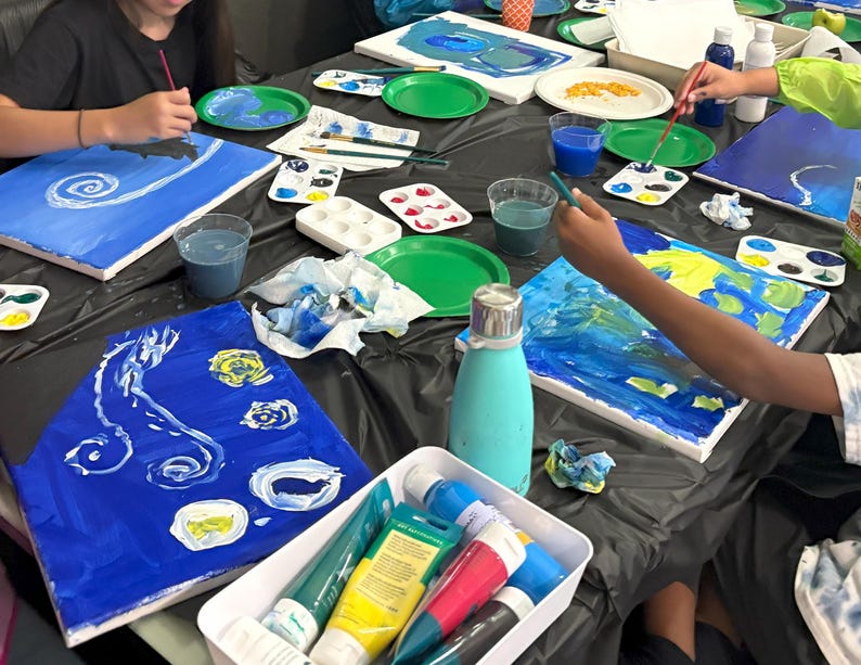Van Gogh Art Lesson: Starry Night Inspired Painting Project (PDF ...