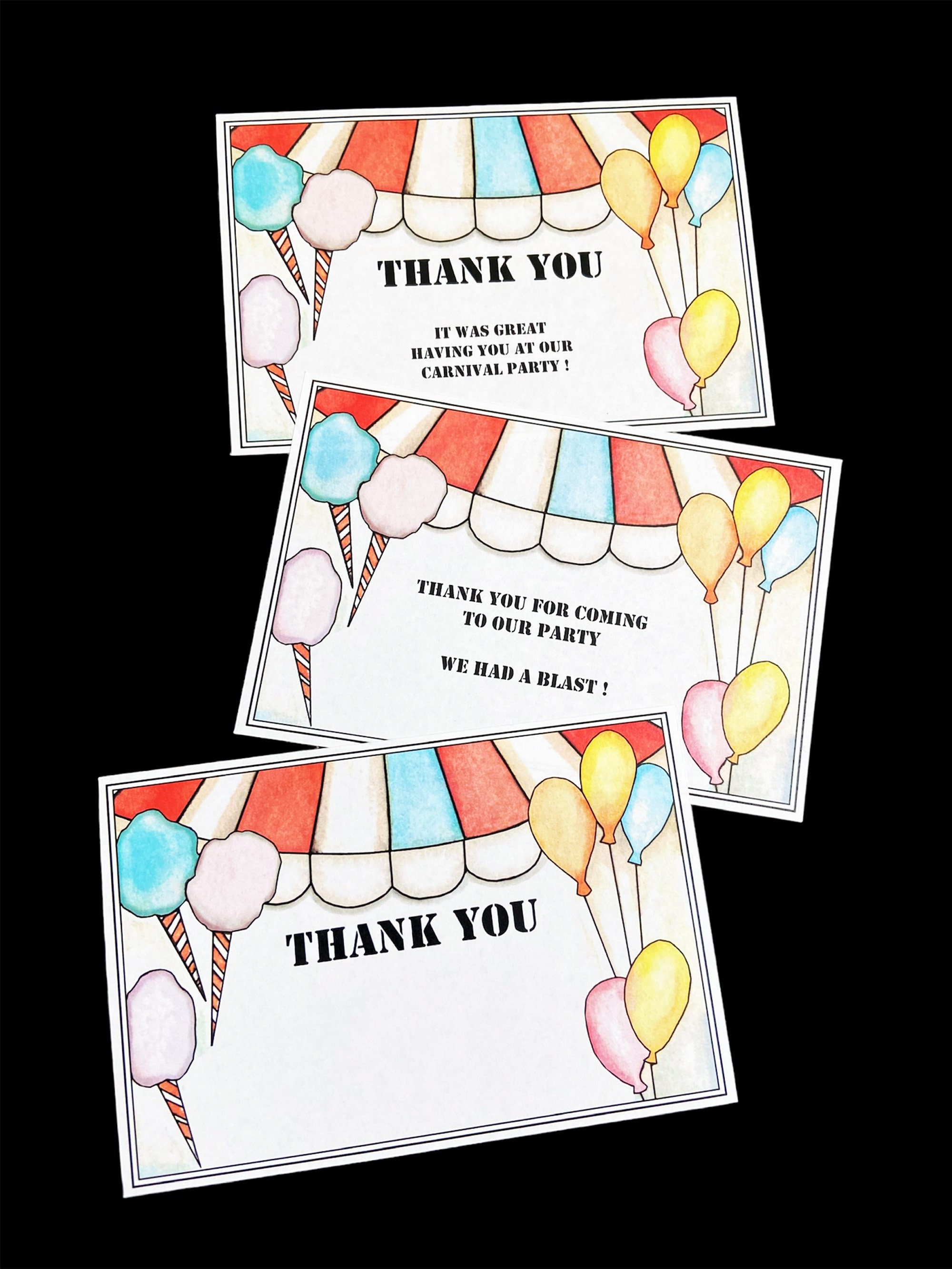 Editable Carnival Party Cards - Etsy
