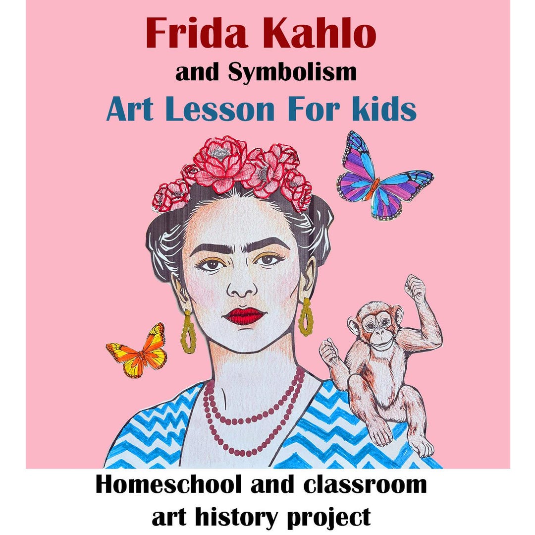 Frida Kahlo Art Lesson for Kids: Symbolism Portrait Project (PDF) - Etsy