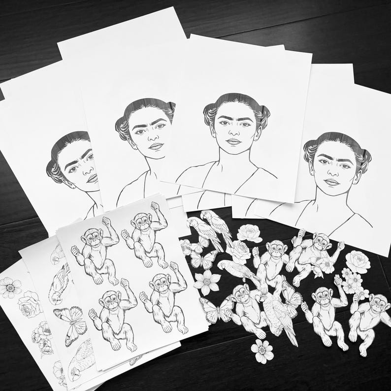 Frida Kahlo Art Lesson for Kids: Symbolism Portrait Project (PDF) - Etsy