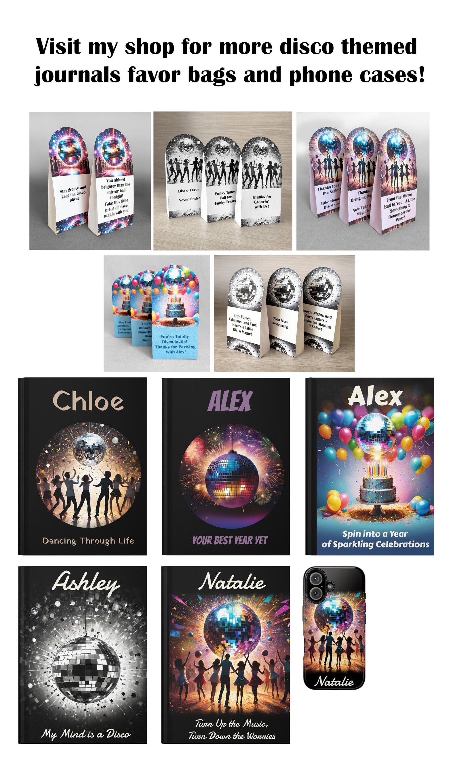 Editable Disco Party Goodie Bag: Personalized Favor Box (digital ...