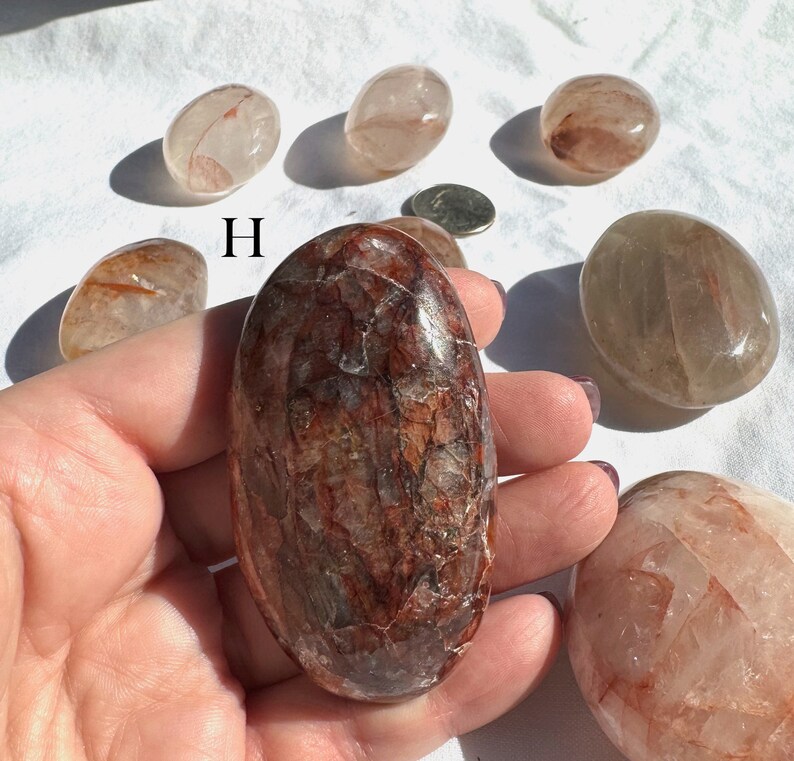 Fire Quartz Hematoid Quartz Palm Stones - You Choose! - Etsy