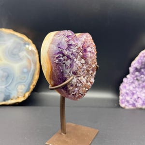 Heat Treated Amethyst Ametrine Crystal Heart Geode Cluster Carving With ...