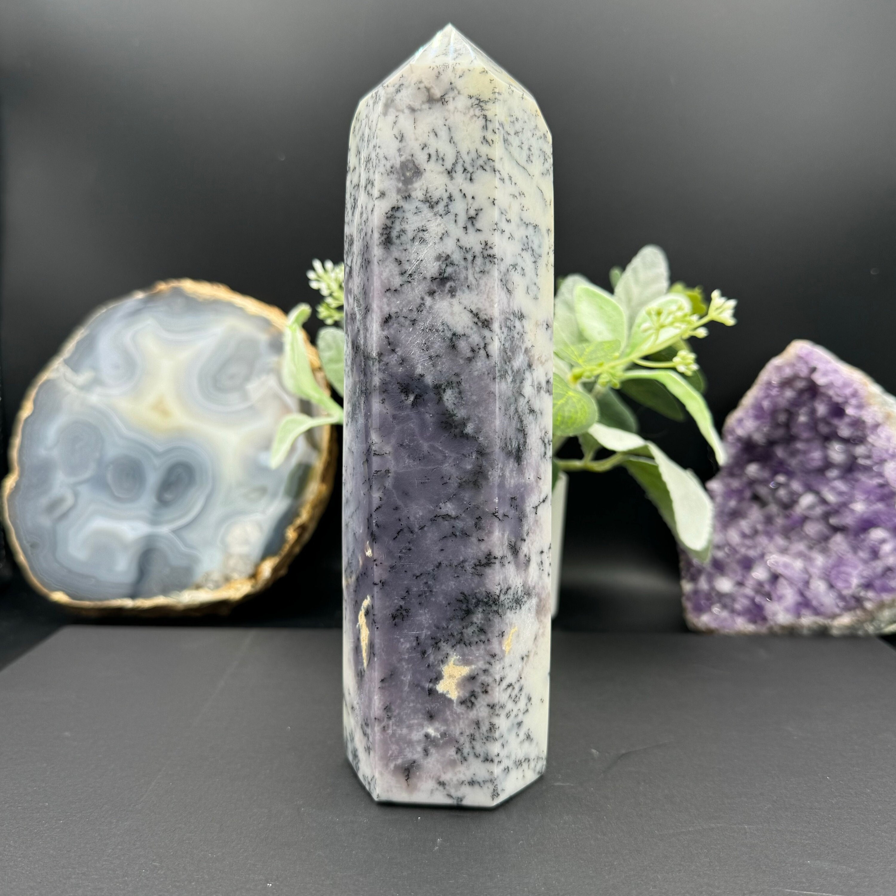 Purple Dendritic Opal Tower Generator Altar Decor Over 8 Inches Tall - Etsy