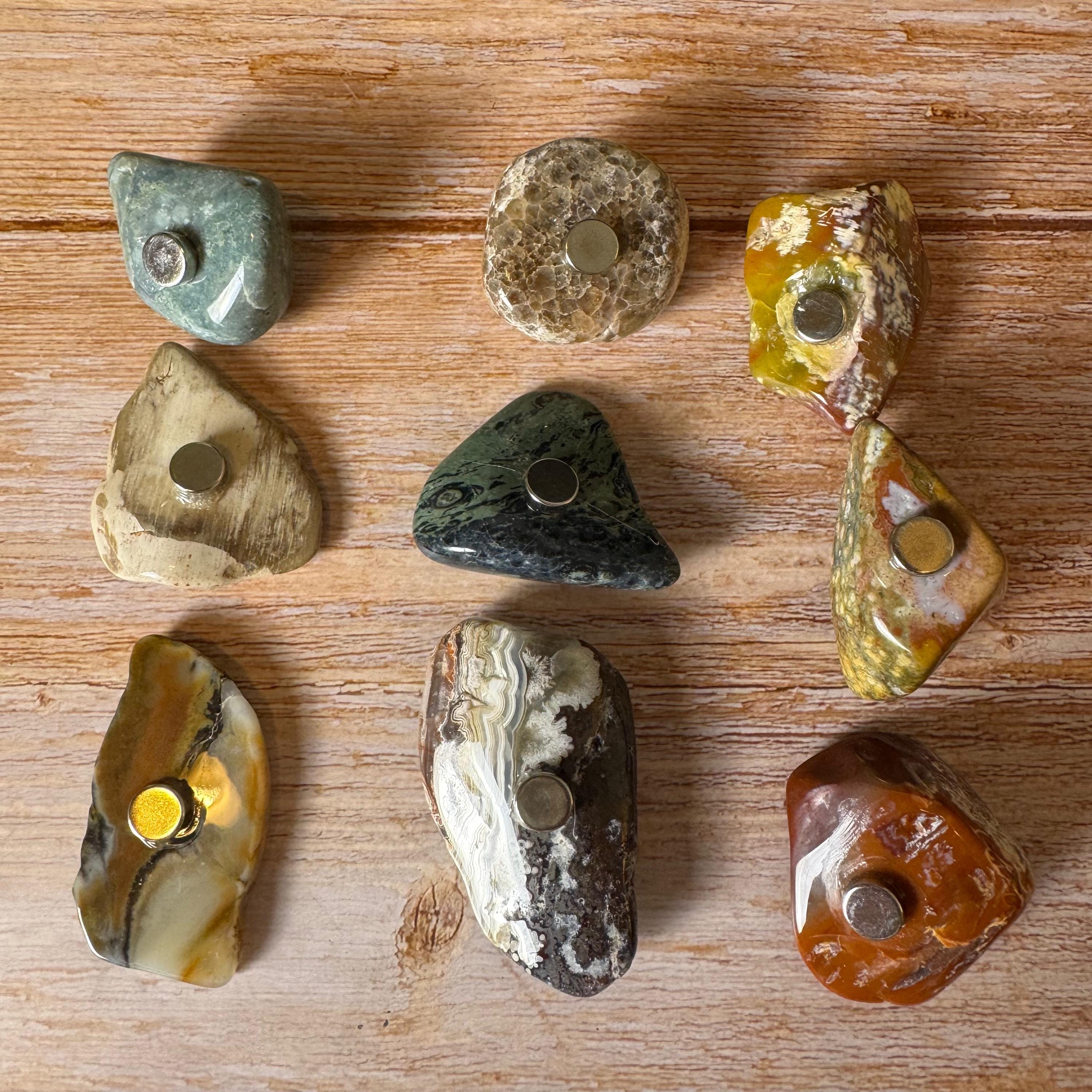 Tumbled Gemstone Magnets - Handmade Natural Stone - Etsy