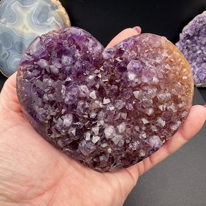 Heat Treated Amethyst Ametrine Crystal Heart Geode Cluster Carving With ...
