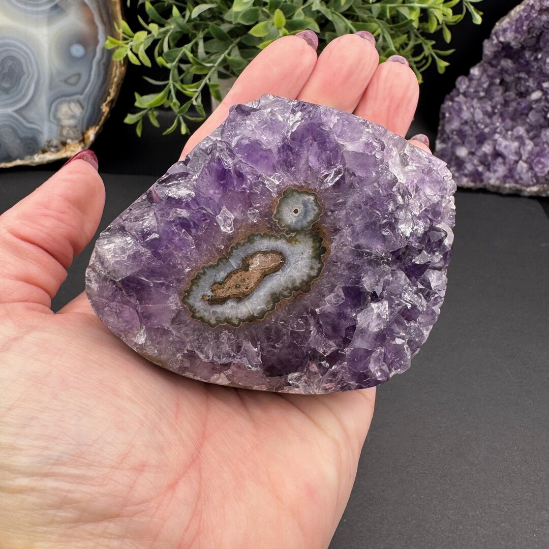 Amethyst Crystal Stalactite Eye Geode Carving From Uruguay - High ...