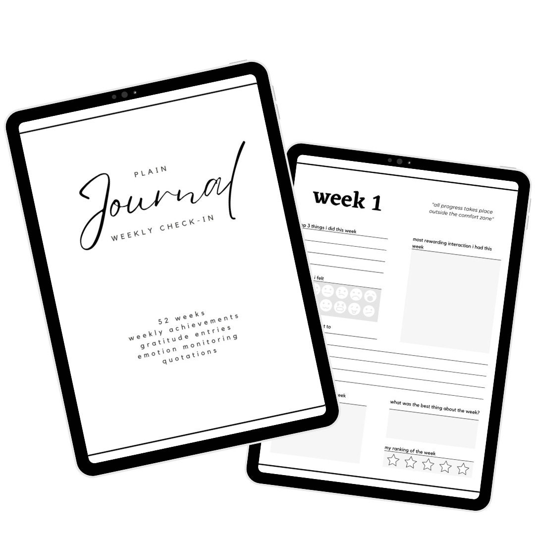 Plain Weekly Check-in Journal - Etsy