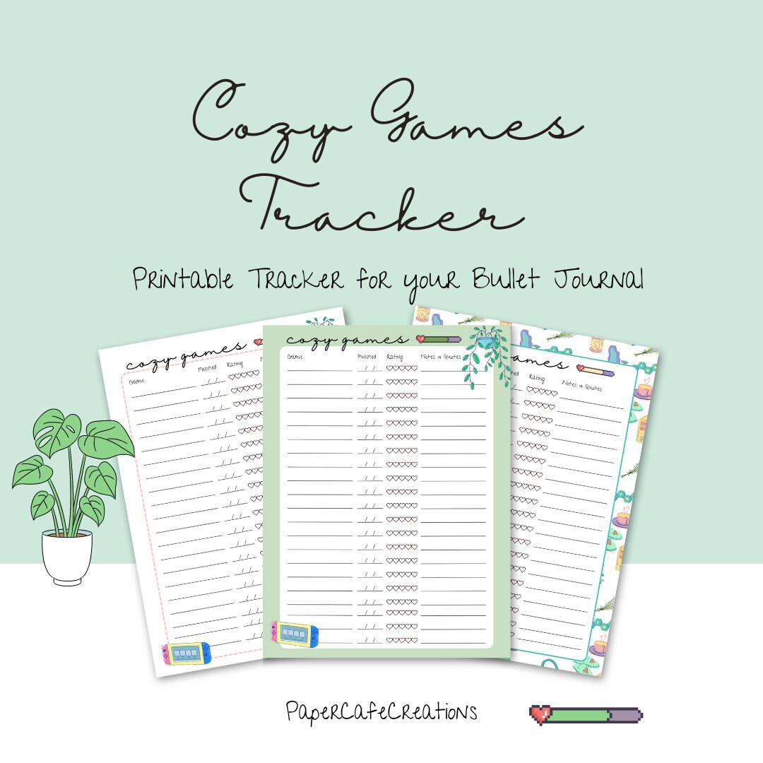 Cozy Video Game Tracker - Printable Download | PDF A4 & A5 Sizes | 3 ...