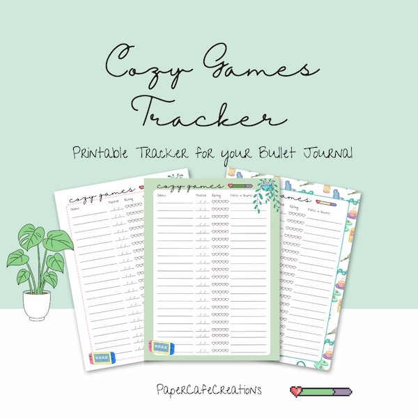 Video Game Tracker Printable - Etsy