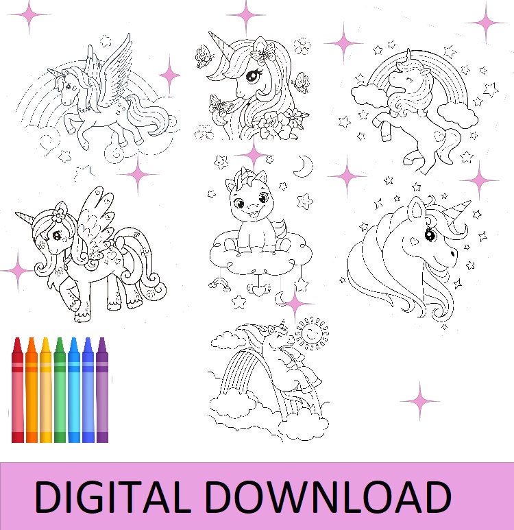 7 Unicorn Coloring Pages, Printable Coloring Pages, Unicorn Pintables ...