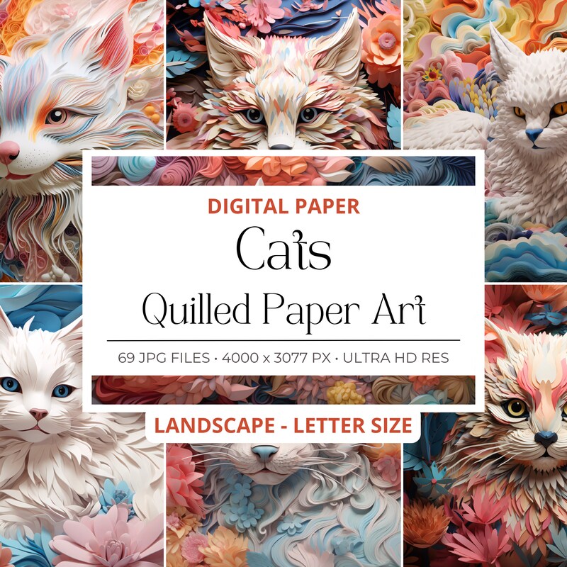 Paper Quilling Cat - Etsy
