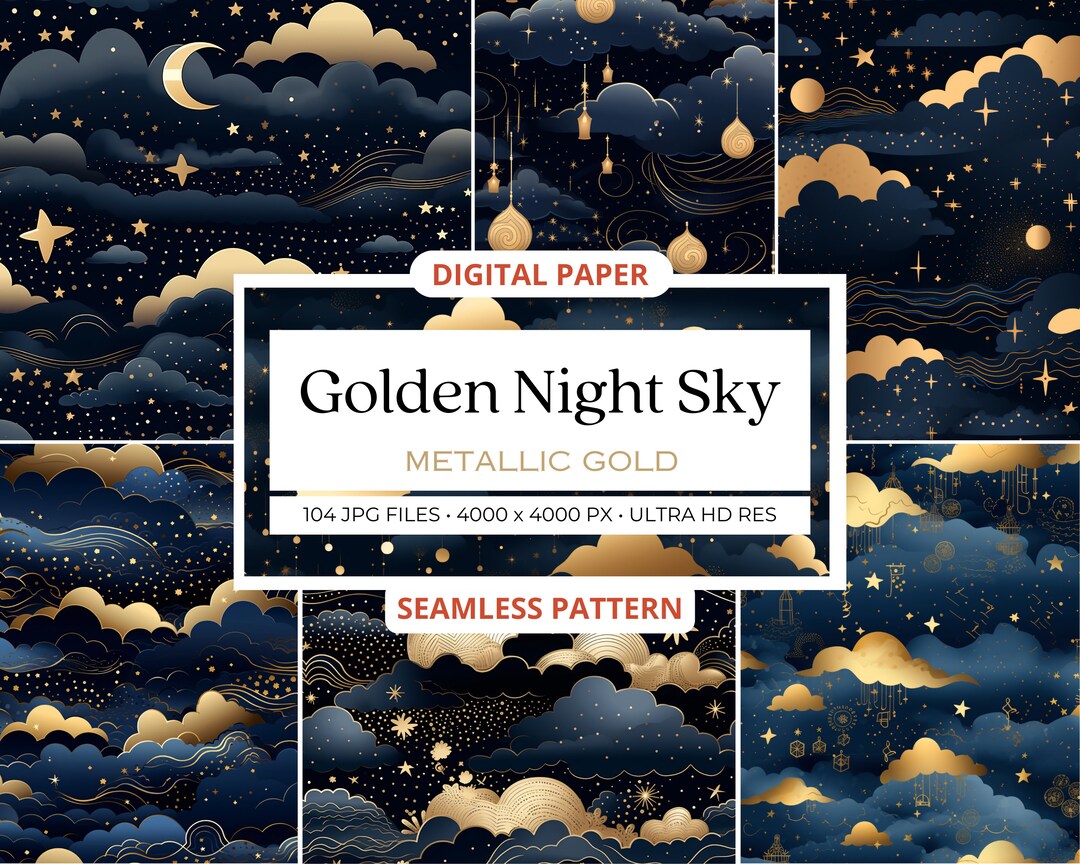 104 Night Sky Seamless Digital Pattern Set, Commercial Use, Scrapbook ...